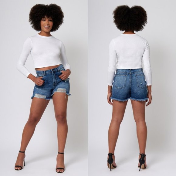 Boom Boom Jeans | Shorts | Boom Boom Medium Wash Stretch Waistband High ...